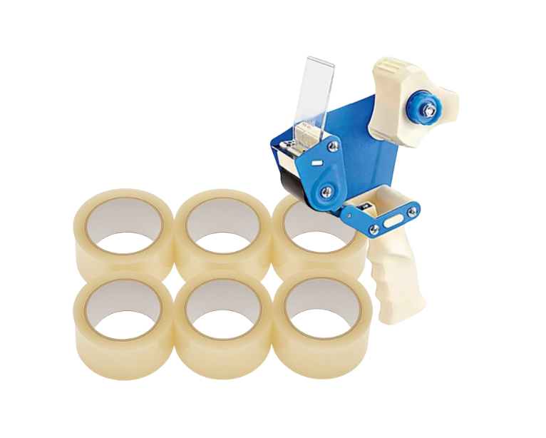 6 Pack 2X110 Clear Tape & Tape Dispenser Combo - Allied Industrial ...